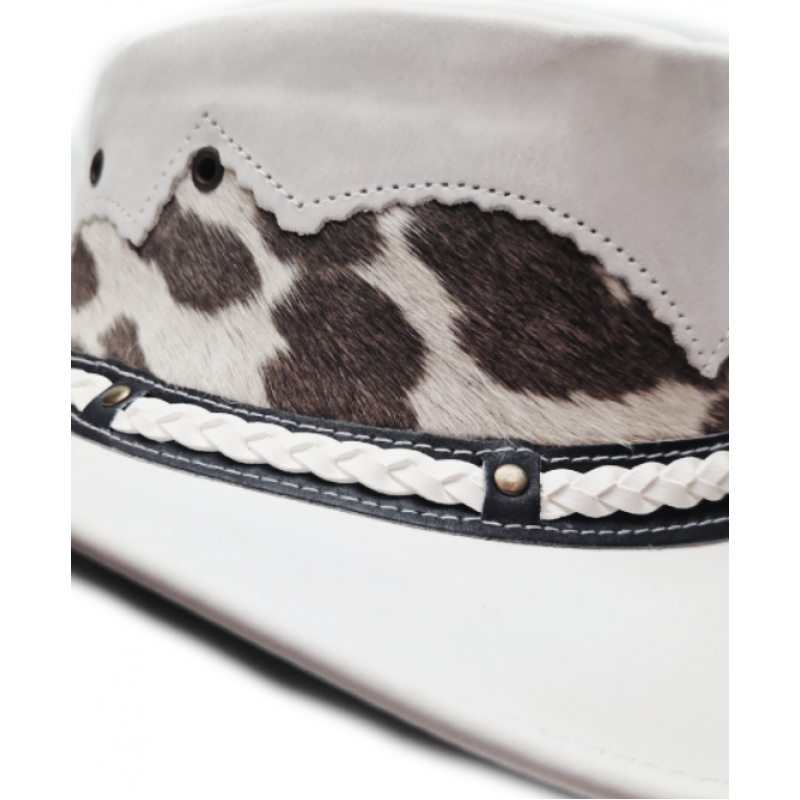 Leather Western Hat - White